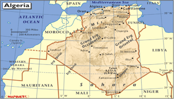 Map of Algeria.