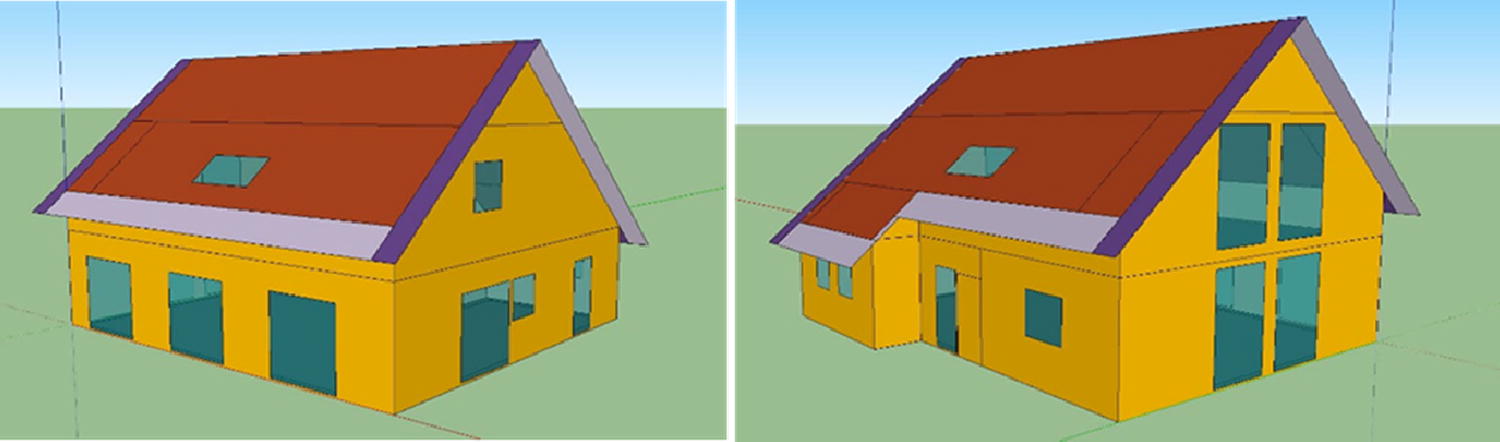 The building envelope as modelled in SketchUp south-east orientation in ...